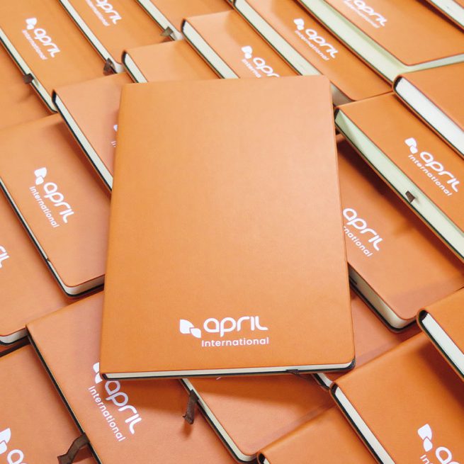 ผลงานสมุดโน้ต สกรีนโลโก้ opril internationa | โรงงานผลิตปากกาพร้อมสกรีน ...